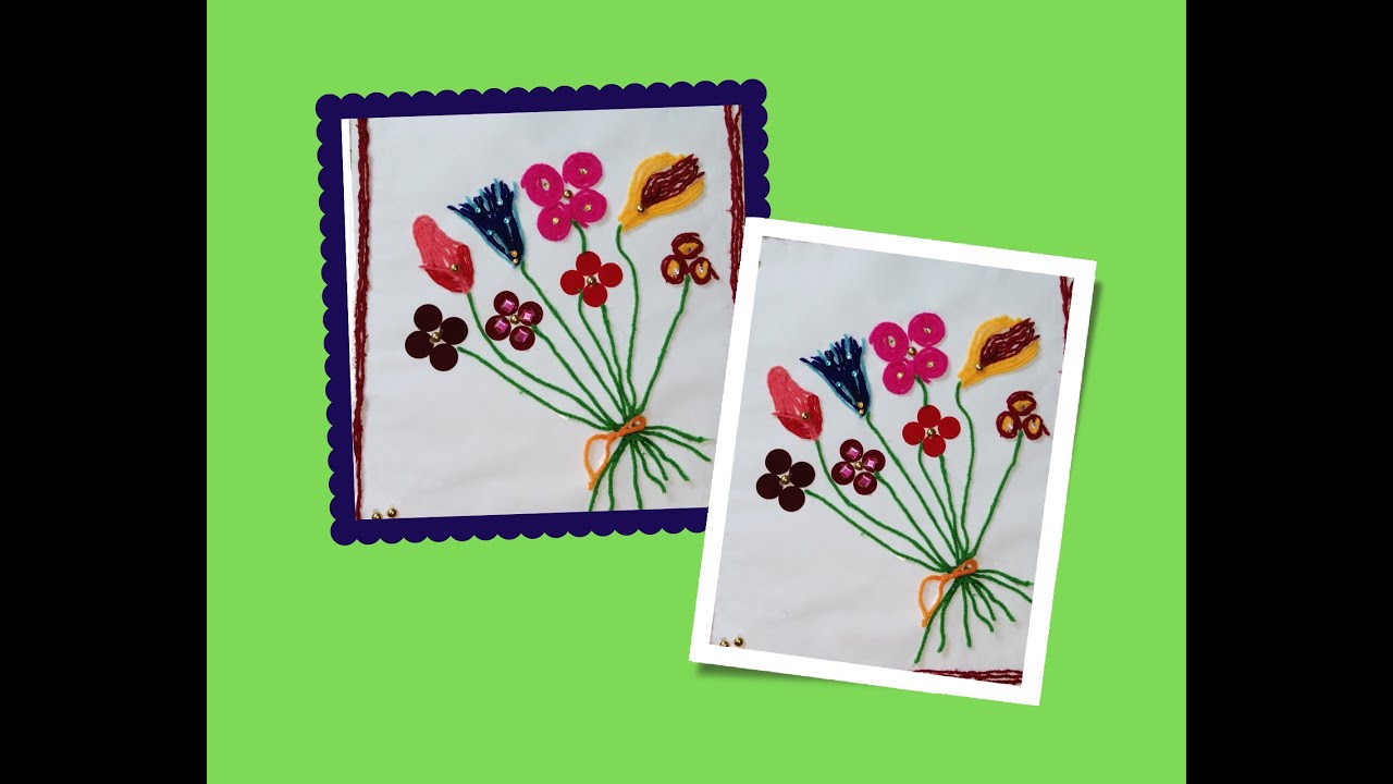 how to make a woollen craft || wool work || wall craft || woollen ...