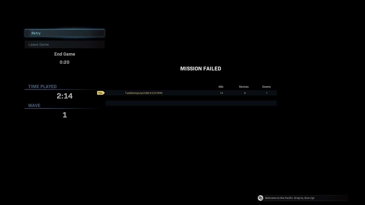 Modern Warfare 2019 Survival Game Over screen - YouTube