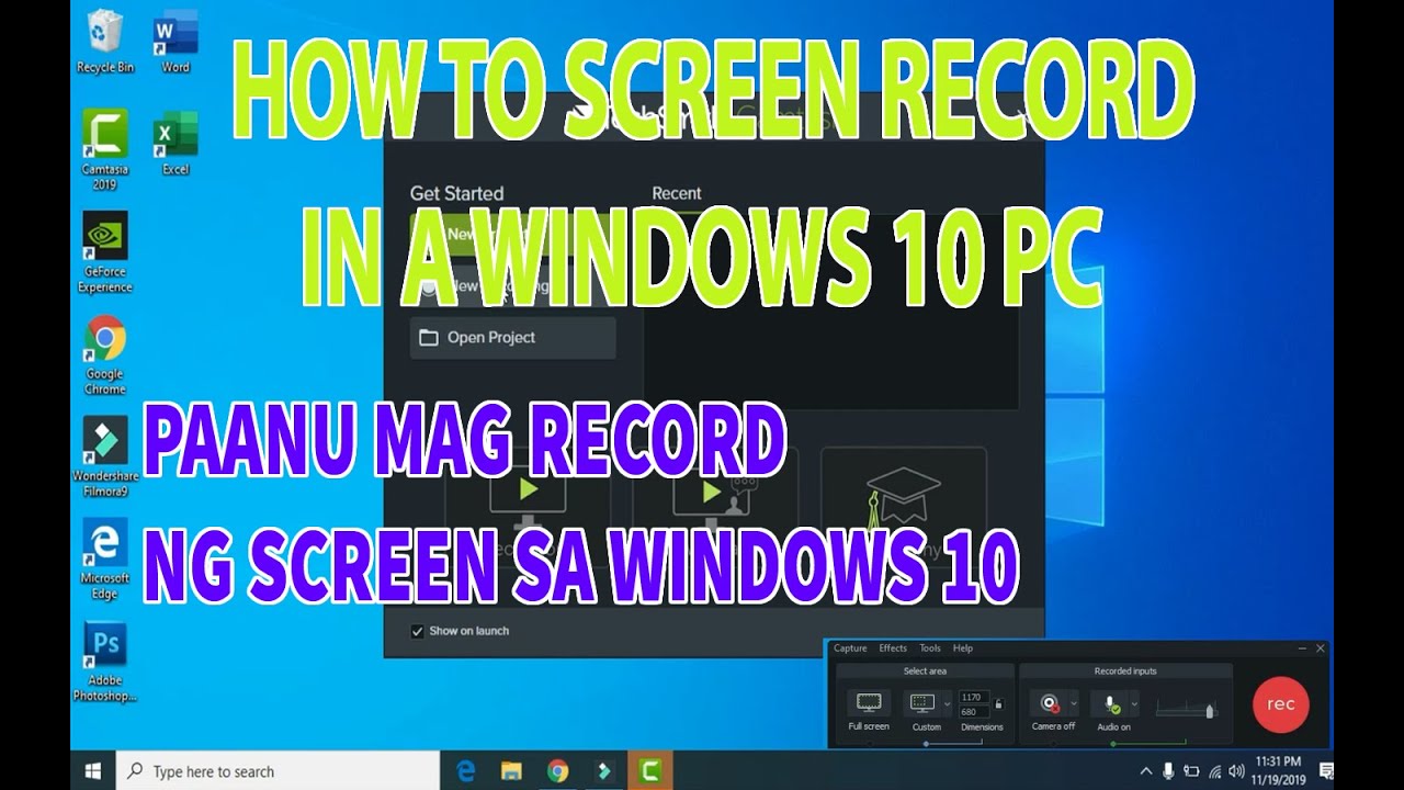 How to Screen Record in Windows 10 PC | Paanu Mag Record ng Screen sa ...