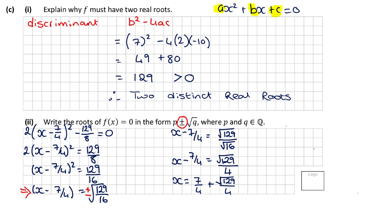 LCHL Revision Question 2 - Functions/Algebra - YouTube