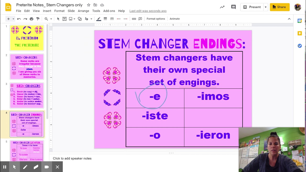 Preterite Notes video_ Stem Changers & Low Riders - YouTube