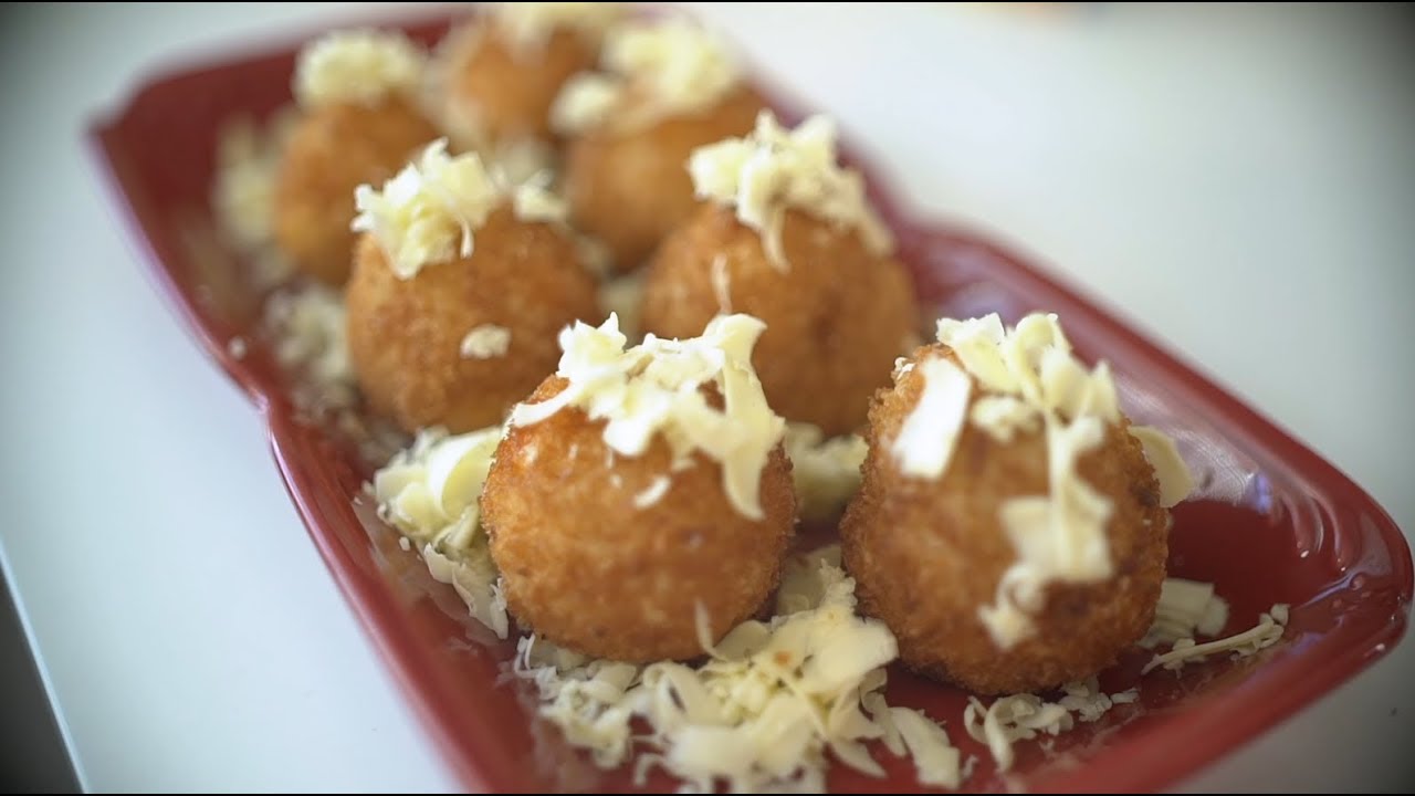 Cheesy Stuffed Rice Balls - YouTube