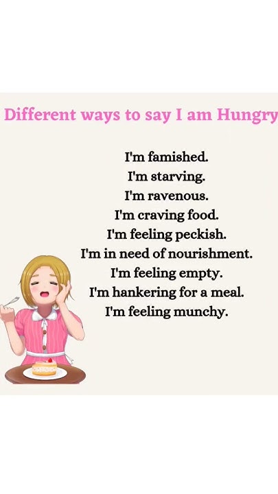 Different ways to Say I am hungry || learn english || vocabulary || # ...
