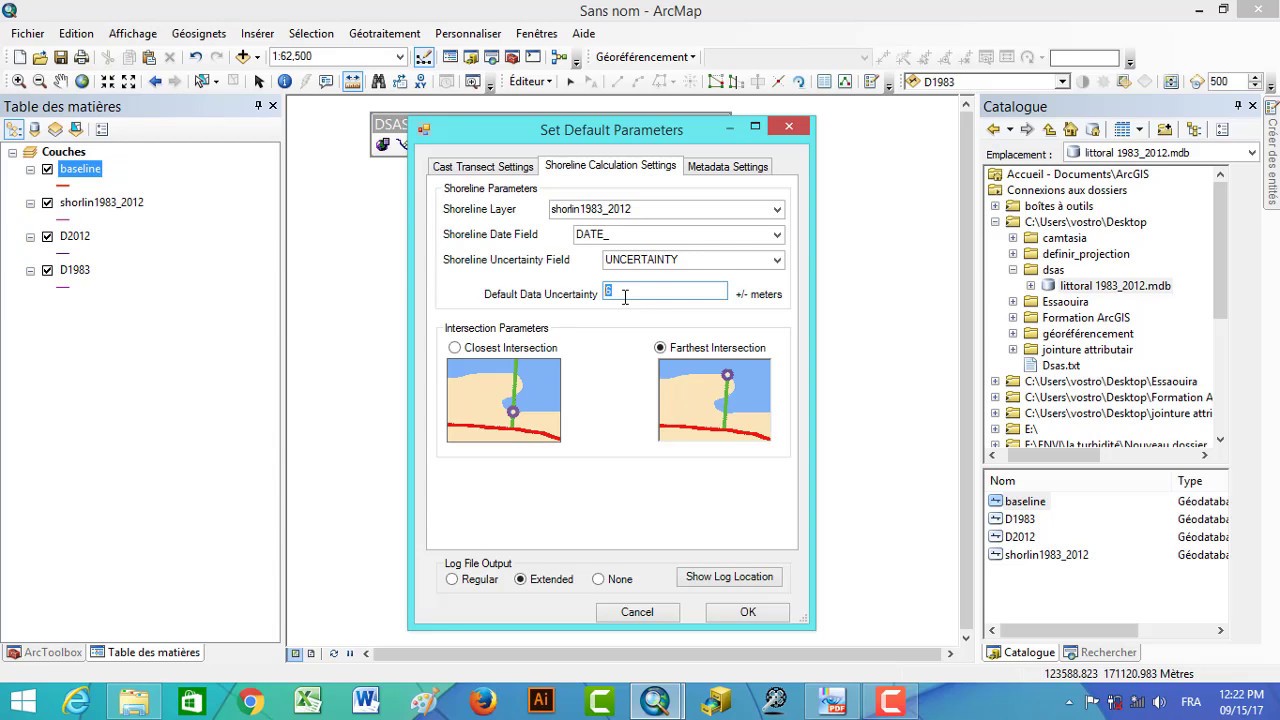 Dsas pratique | ArcGIS | شرح Dsas - YouTube