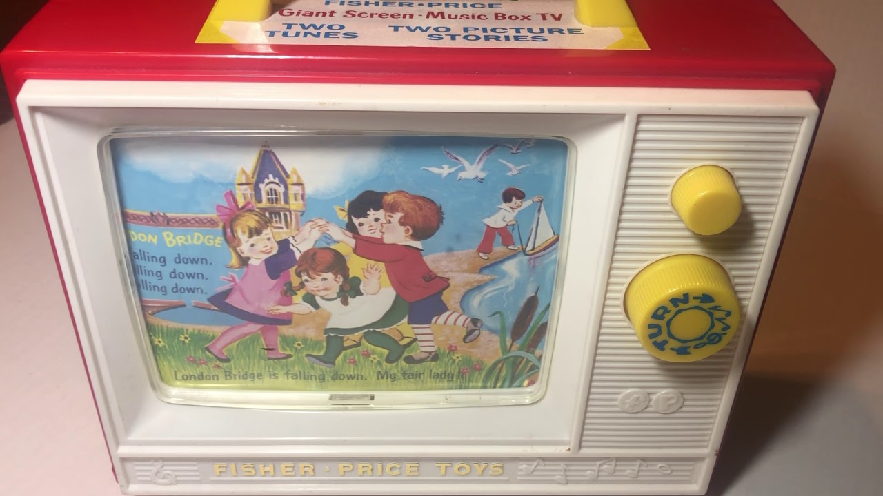 Fisher Price Two Tune TV Wind Up Music Box Toy Mattel Repro 2009 ...