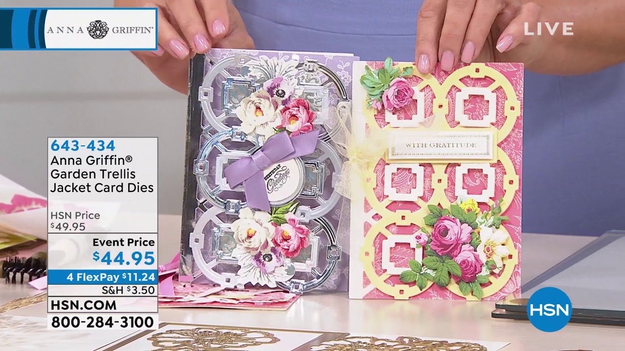 Anna Griffin Garden Trellis Jacket Card Dies - YouTube