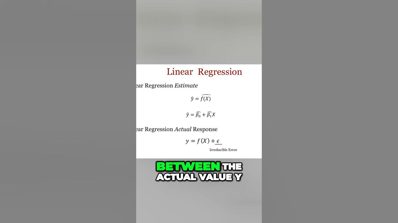 Residual Error vs Irreducible Error in Linear Regression #deeplearning #machinelearning - YouTube