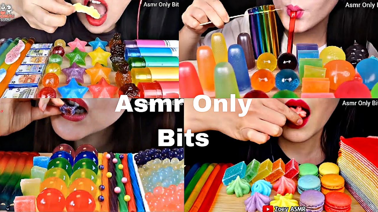 ASMR RAINBOW FOOD//Compilation///no talking///Bites only////asmr ...