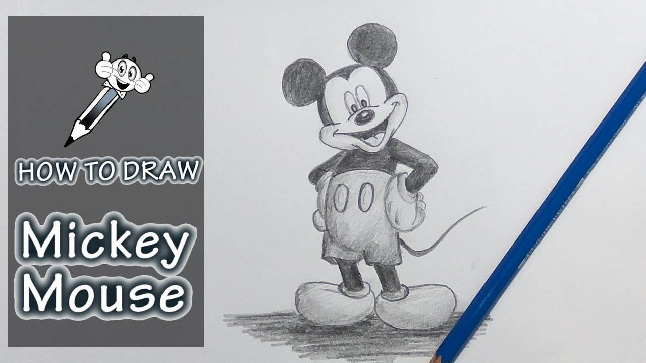 How to Draw Mickey Mouse - Pencil Drawing - YouTube