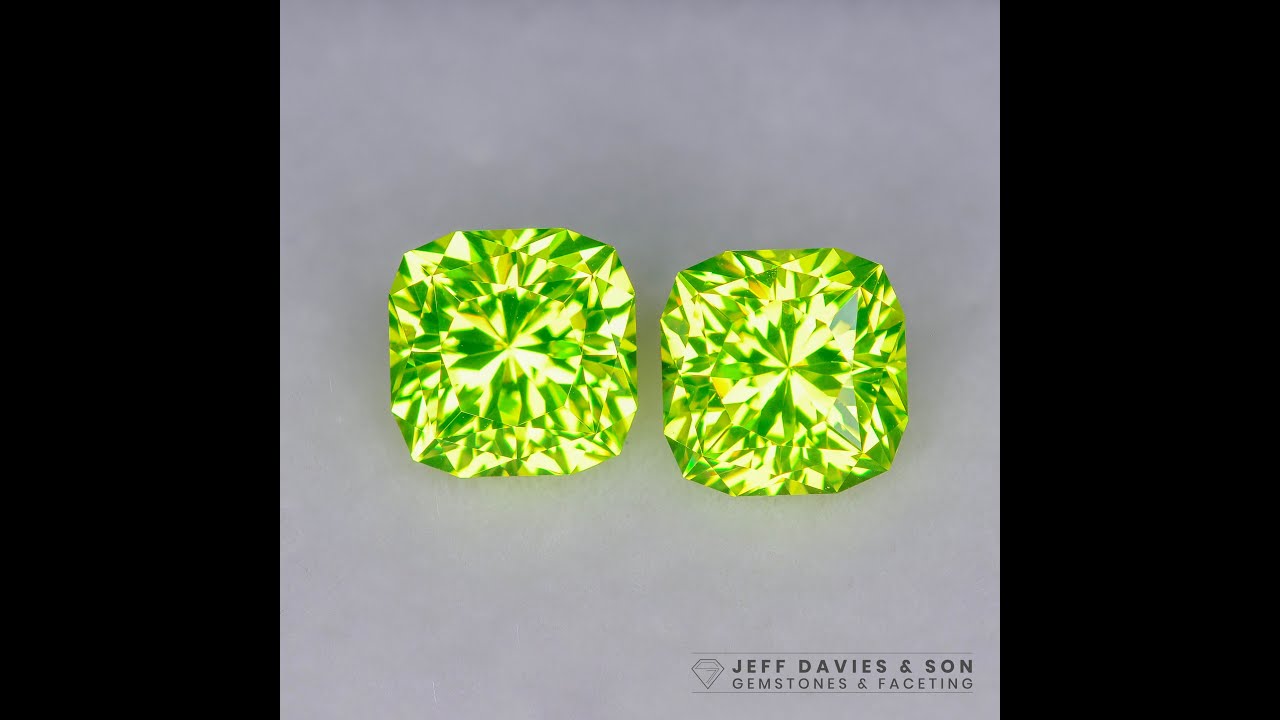 8.61ct LAB Lumo Garnet LuAG pair - Lutetium Aluminum Garnet - Pulled ...