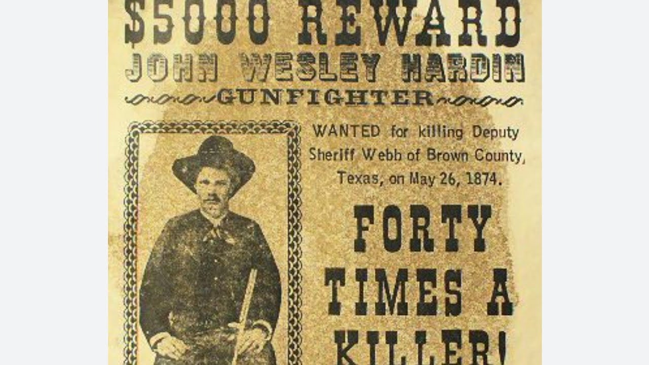 JOHN WESLEY HARDIN. EL PISTOLERO MÁS TEMIDO DEL SALVAJE OESTE. - YouTube