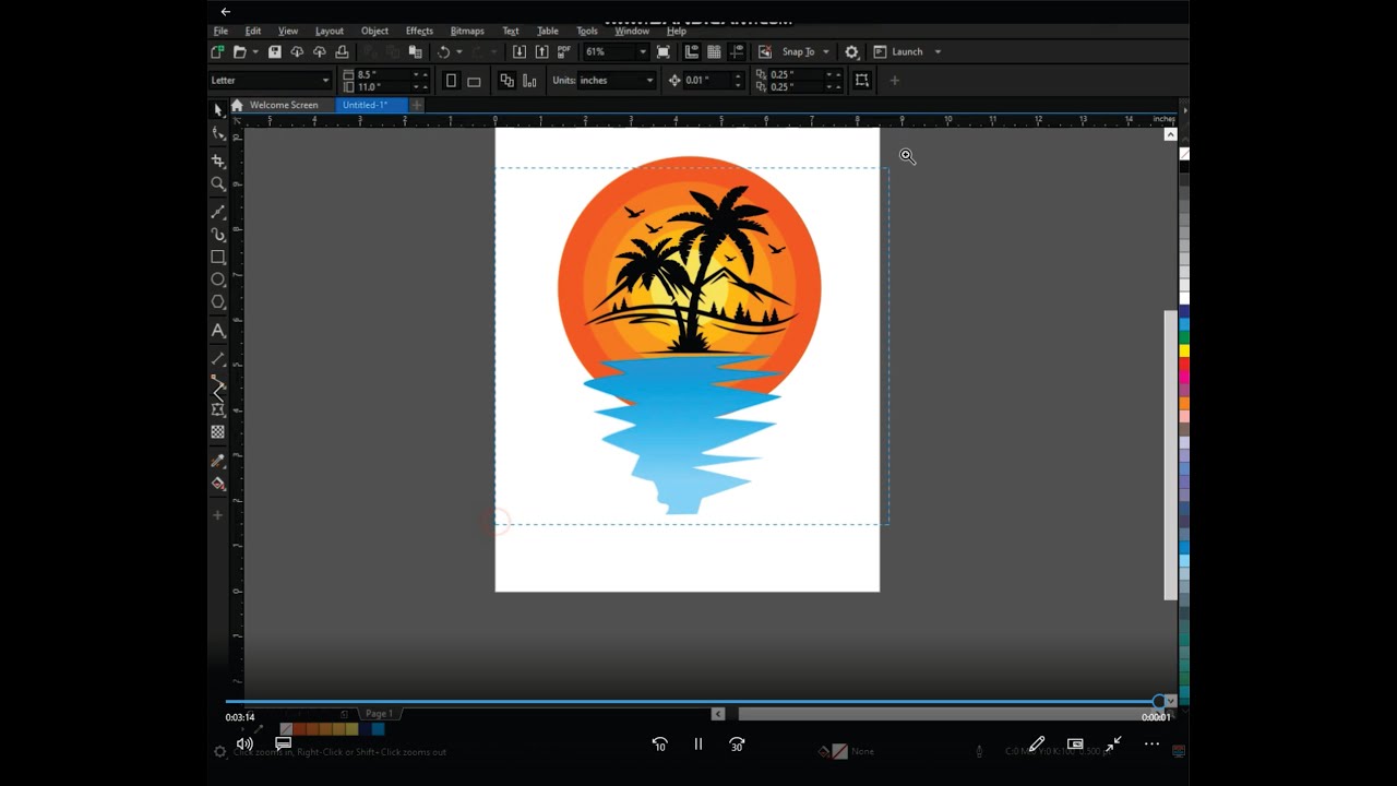 HOW TO CREATE PALM TREE LOGO IN CORELDRAW | CORELDRAW TUTORIALS ...