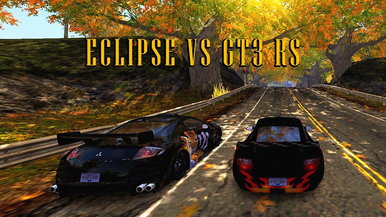 PORSCHE GT3 RS VS MITSUBISHI ECLIPSE - YouTube