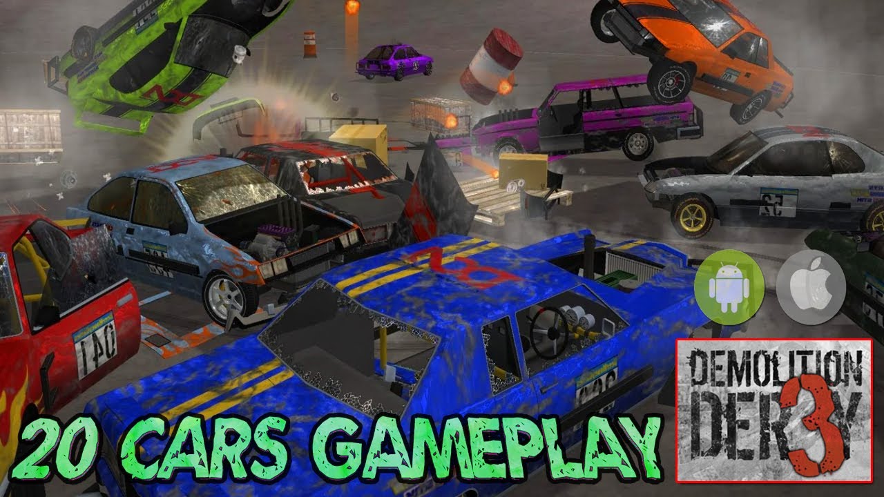 Demolition Derby 3 - 20 Cars Gameplay | Android iOS 4K - YouTube