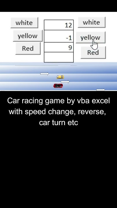 Car Racing Game Vba Excel Vbatutorial Excelvba Racecar F1racinggames Youtube