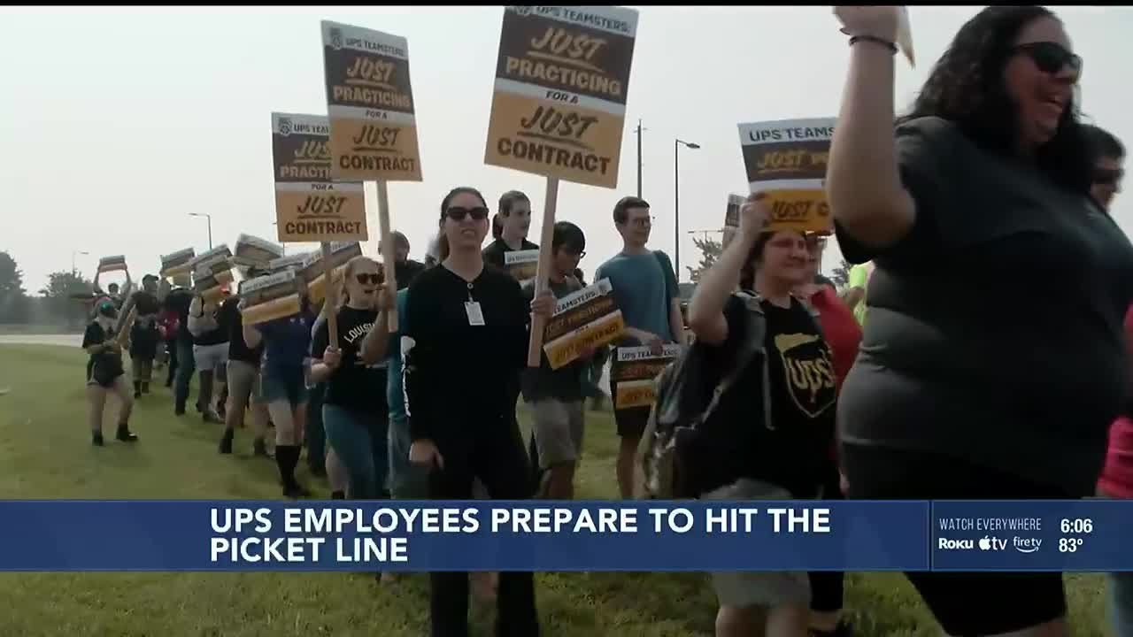 UPS employees prepare for the picket line - YouTube