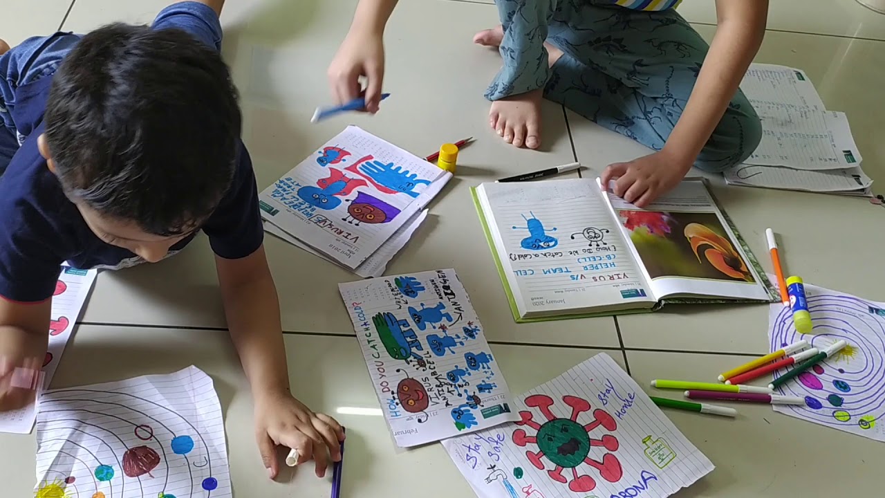 Little artists at work (Jeshua and Jeremy) - YouTube
