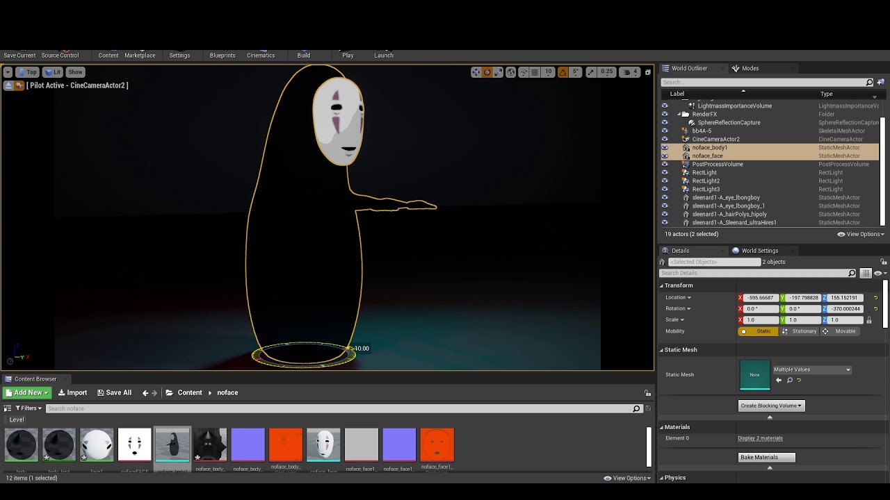 NoFace from Spirited Away in Unreal Engine. - YouTube