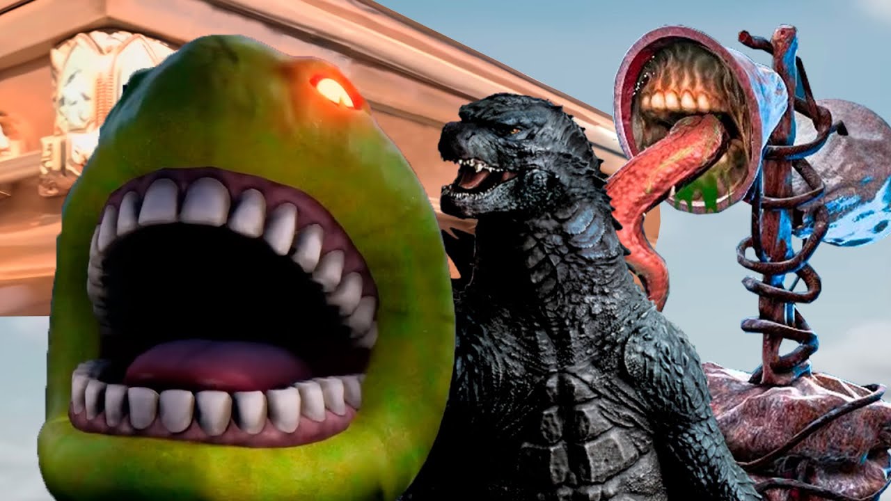 Siren Head Vs Godzilla And Pac-Man - Coffin Dance COVER (SKY FLY) - YouTube