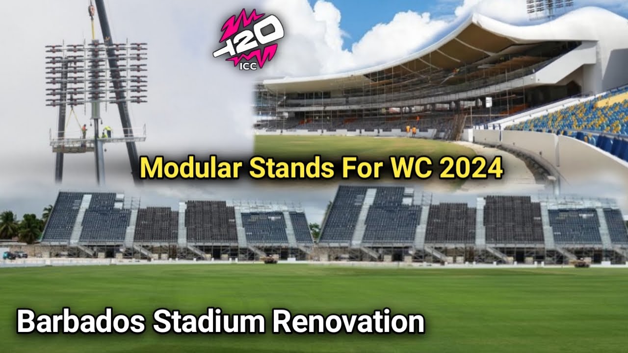 Barbados Cricket Stadium Modular Stands, LED Poles | Kensington Oval ...