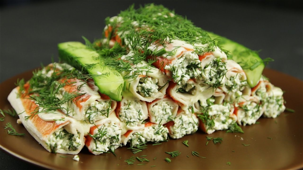 Фаршированные крабовые палочки - Рецепты от Со Вкусом - YouTube