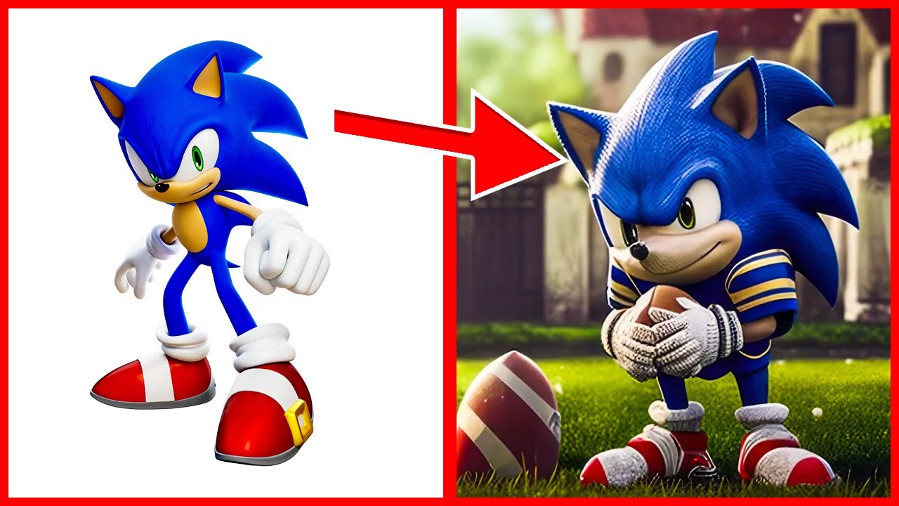 SONIC the Hedgehog ALL CHARACTERS as FOOTBALLER - YouTube