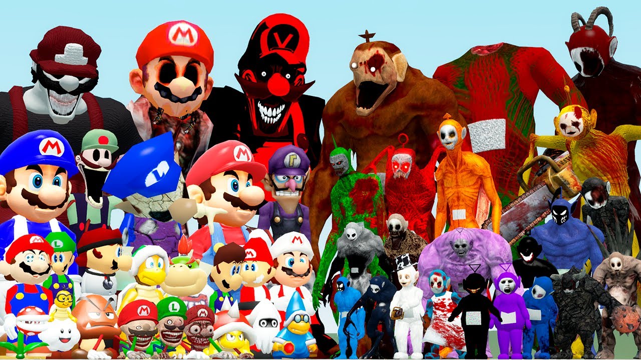 ALL CORRUPTED MARIO AND LUIGI FAMILY VS SLENDYTUBBIES CHARACTERS (Garry ...