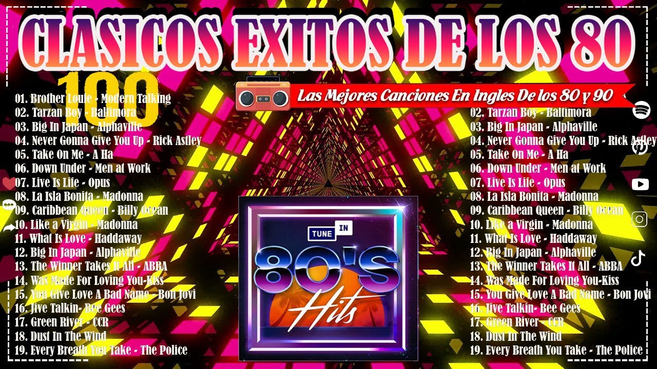 Mejores Clasicos Del Rock De Los 80 y 90 En Ingles - Las Mejores ...