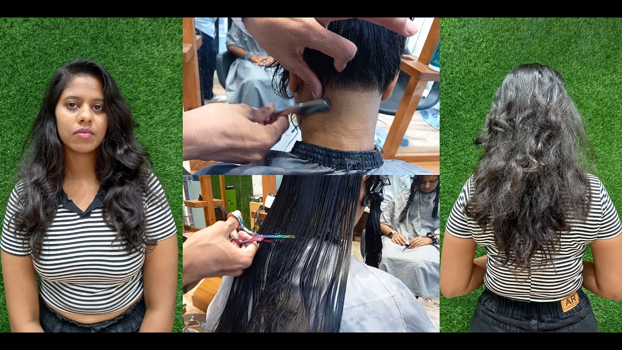 A Mumbai Girl Getting Long To Short Bob Hair With Nape Clean For Rainy ...