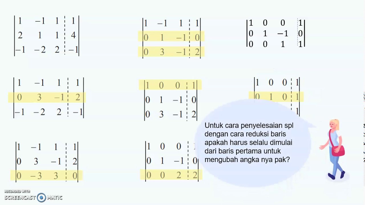 Matriks dan Persamaan Linear: Metode Reduksi Baris part 2 - YouTube