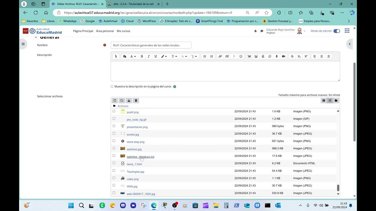 Instalar un Exelearning en Moodle. Prof. Ingeniero Informático Eduardo Rojo Sánchez - YouTube