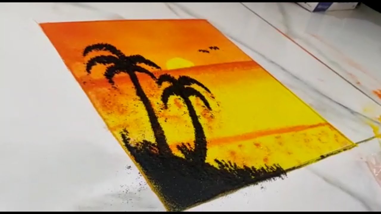 Beautiful Landscape rangoli 🤗 - YouTube