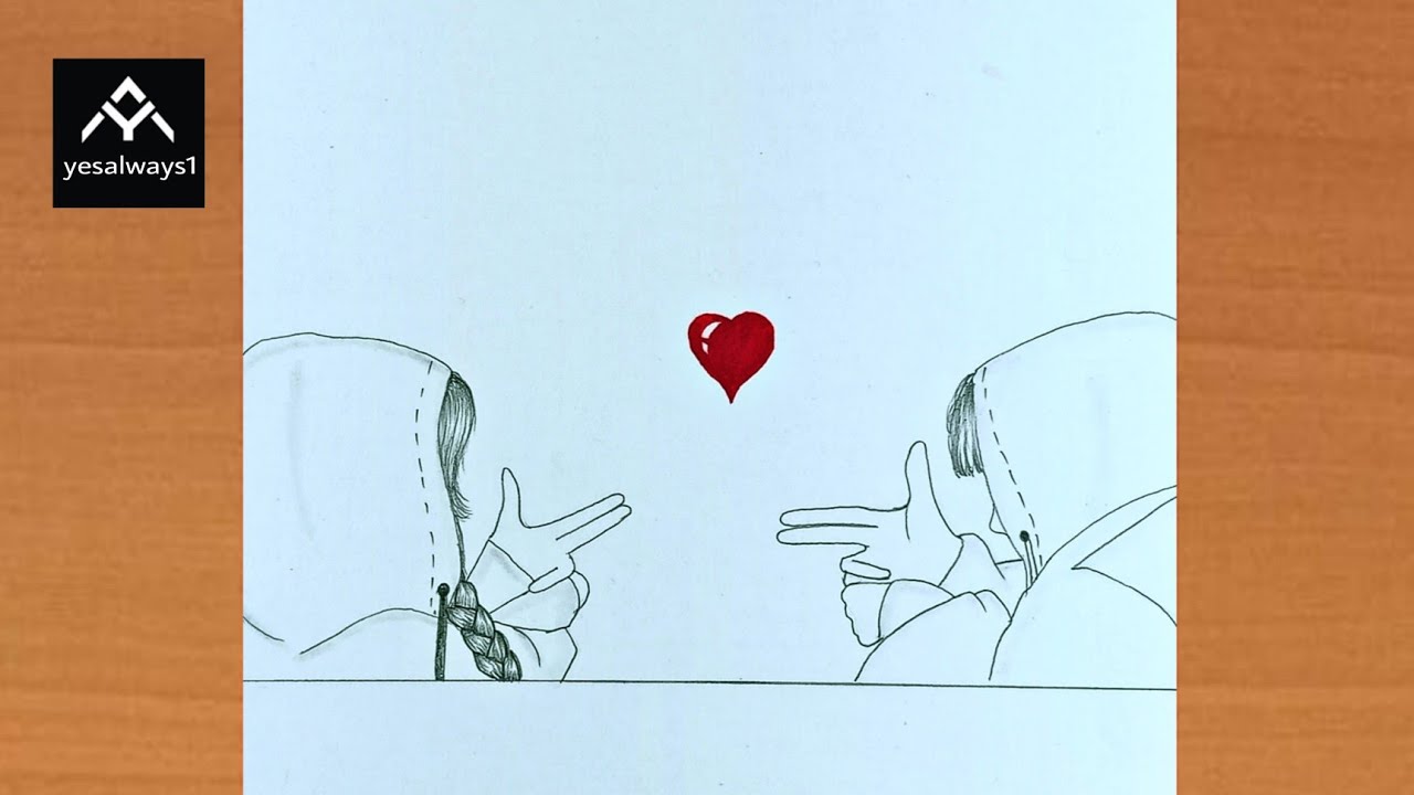How to draw cute couples drawing || easy couple drawing || pencil ...