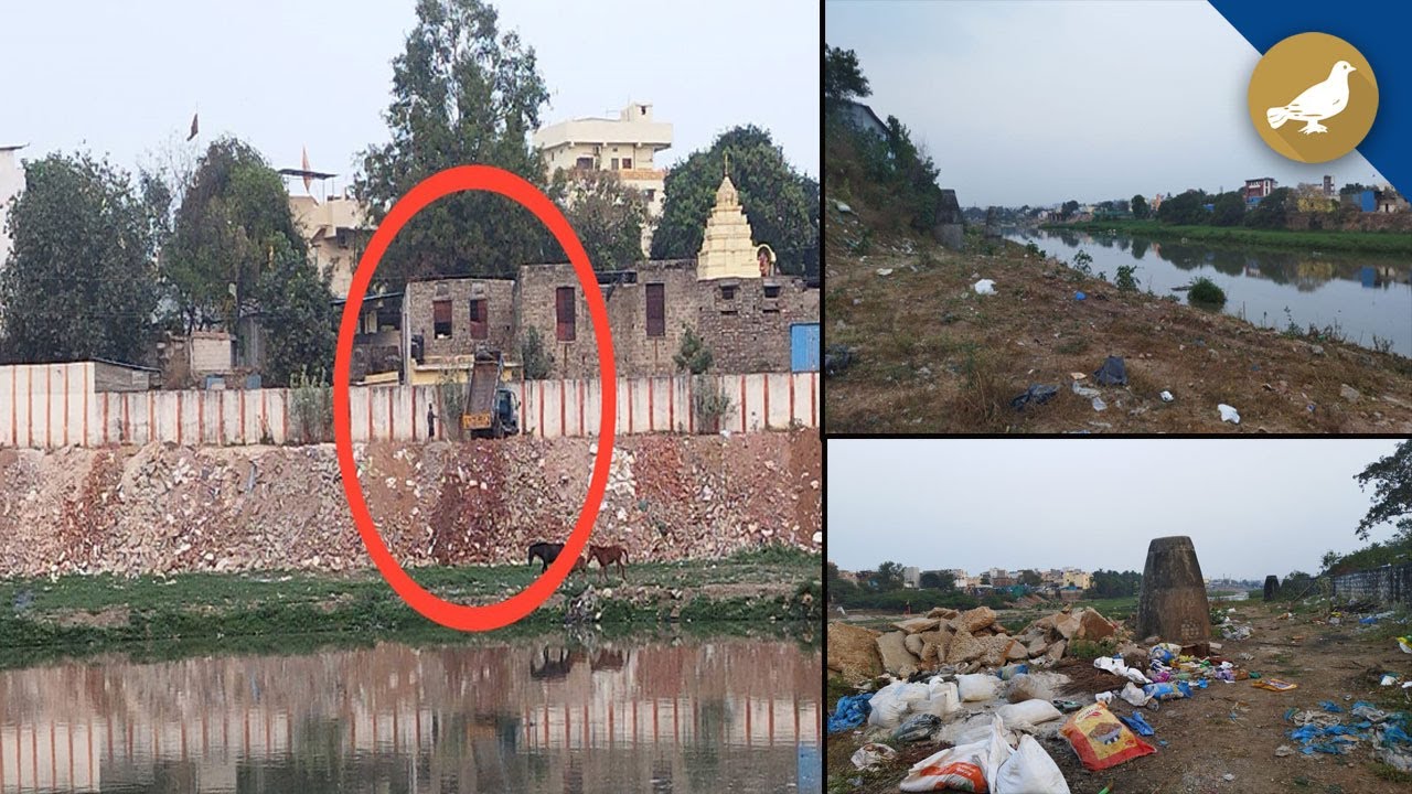 Hyderabad: Illegal Encroachment on Musi river near Attapur - YouTube