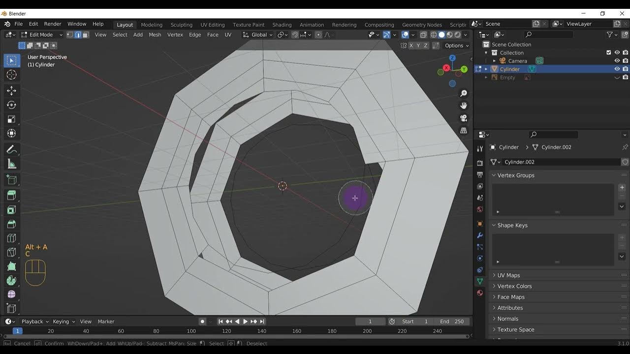 Blender How to create faces and edges from edges and vertices - YouTube