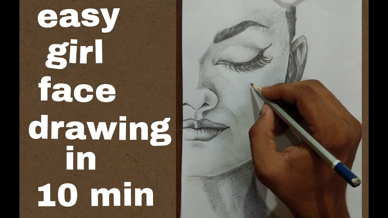 Easy girl face drawing with pencil ||tutorial|| full video - YouTube