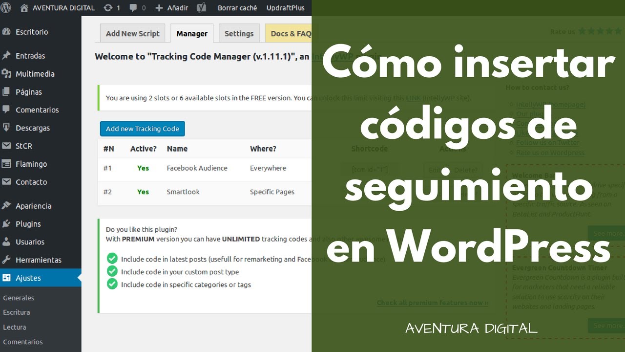 Tracking Code Manager: Insertar códigos y píxels de seguimiento en WordPress - YouTube