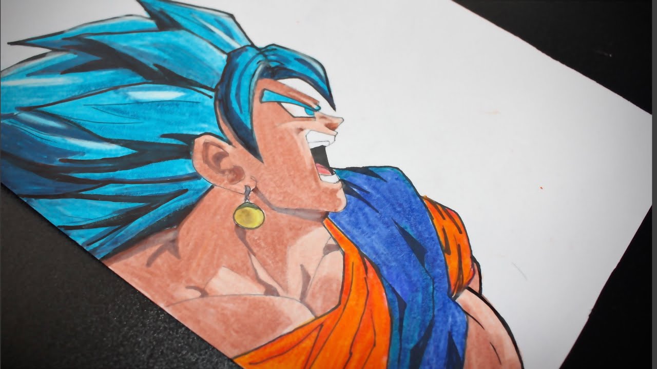 Drawing Vegito Blue 😁😁 | Vegito Blue Drawing and Coloring step by step ...