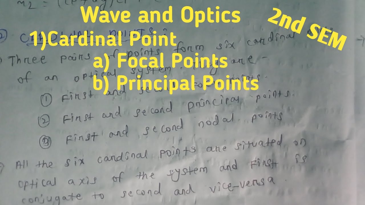 Cardinal Points//Focal Points// Principal Points//2nd Semester CC-4 ...