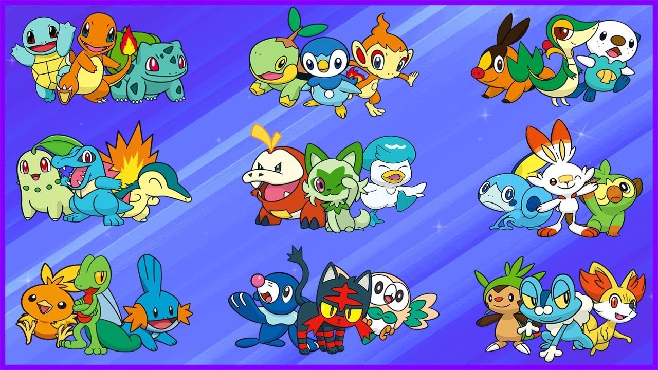 ALL POKEMON STARTER FROM EVERY REGION - YouTube