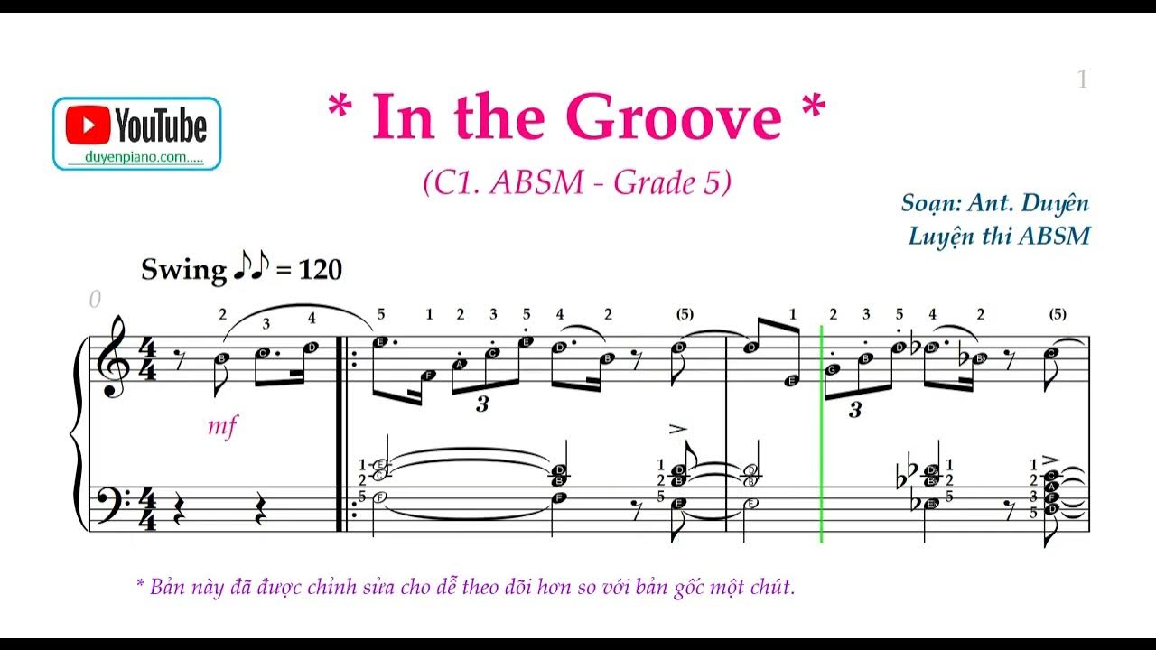 ABRSM Grade 5 Piano Exam - C1: In the Groove (free sheet pdf) - YouTube
