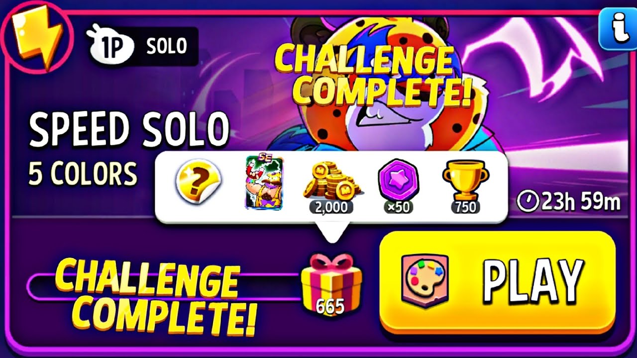 Speed Solo / 5 Colors Solo Challenge / Match Masters Solo Challenge ...