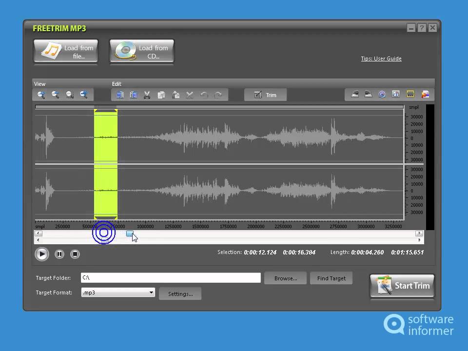 FreeTrim MP3 demonstration - YouTube