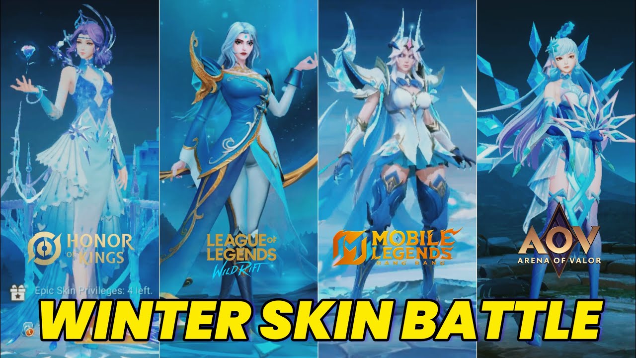 ALL Winter & Christmas SKIN BATTLE MLBB VS HOK VS AOV VS LOL WR Ultra ...