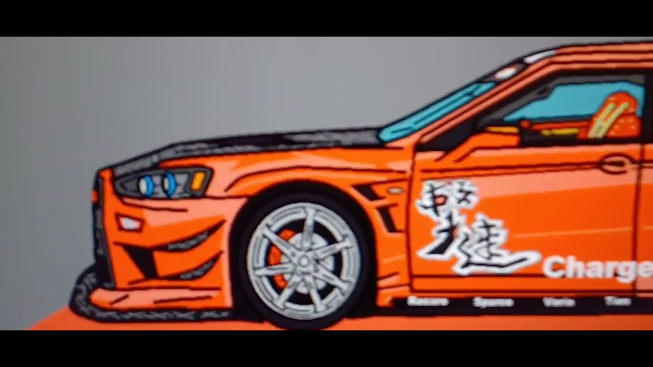How to draw Evo 10 wide body kit . - YouTube