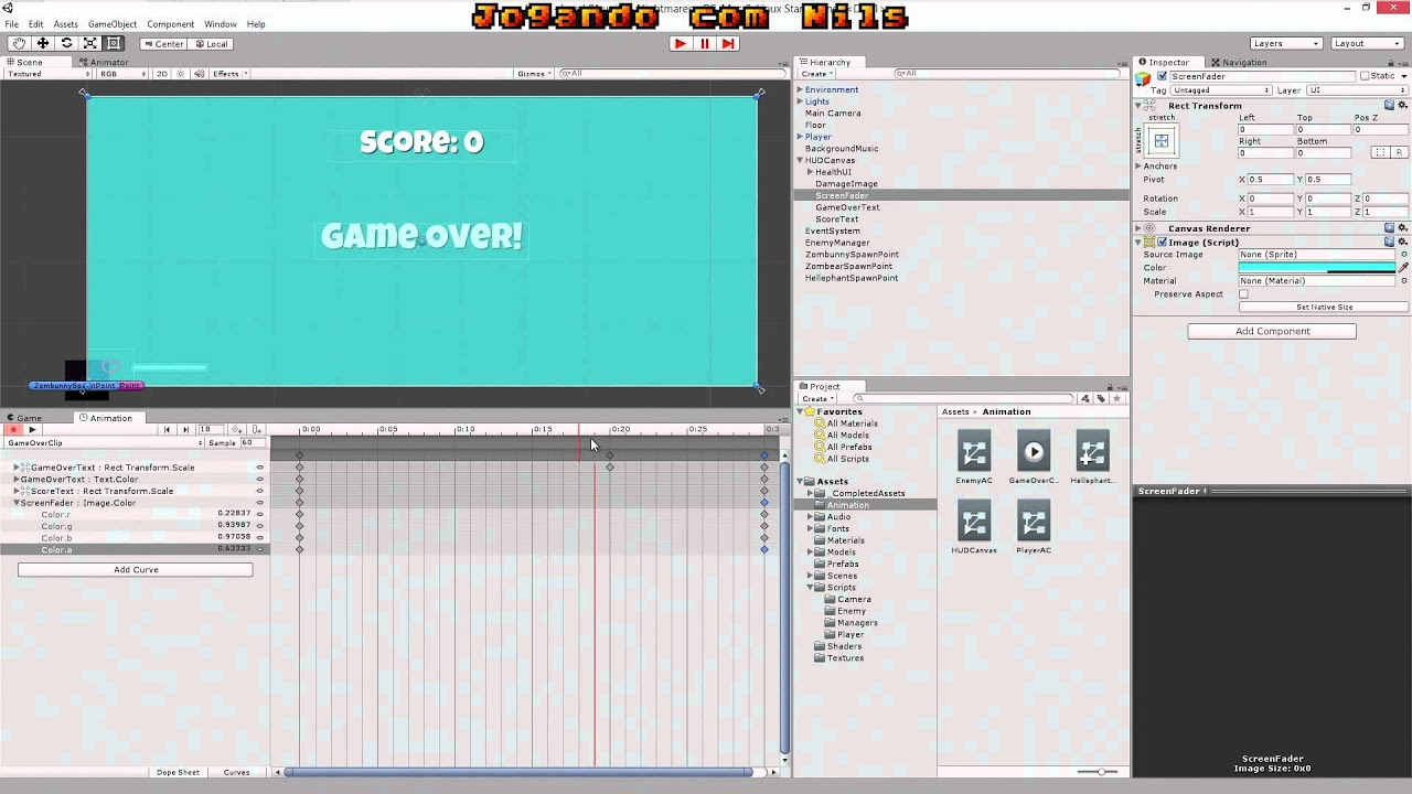 Unity3D - Game Over! - Como fazer animação no Unity - Nightmare - Unity ...