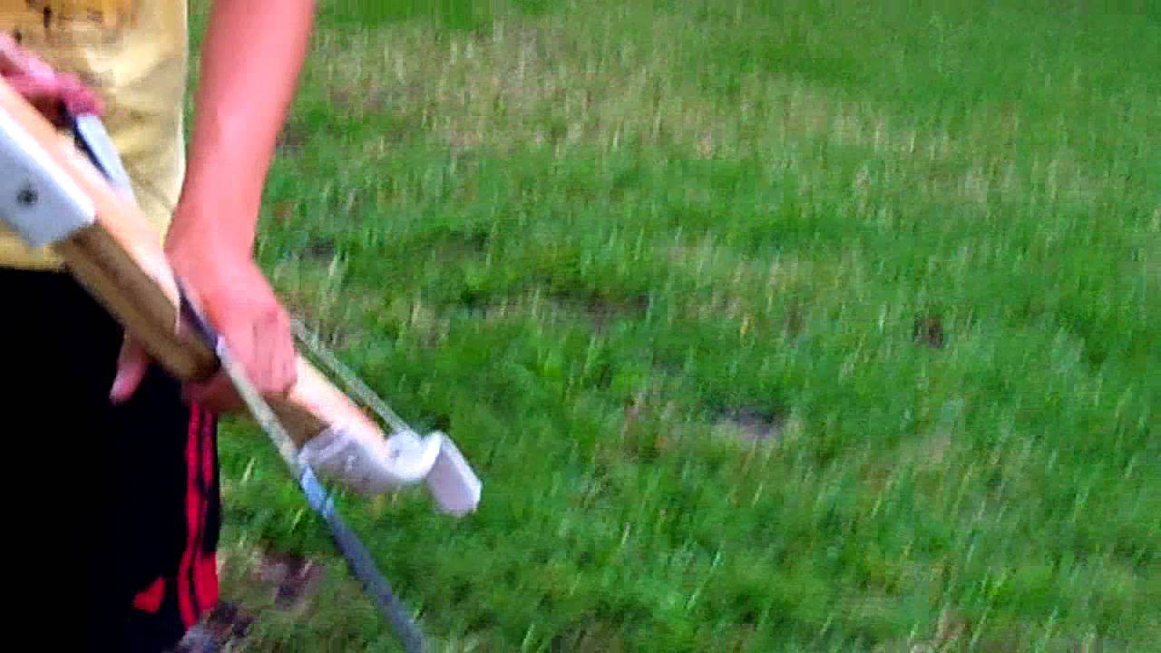 Homemade pvc bow with wooden riser - YouTube