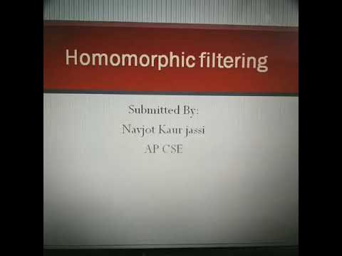 Homomorphic Filter in digital image processing - YouTube