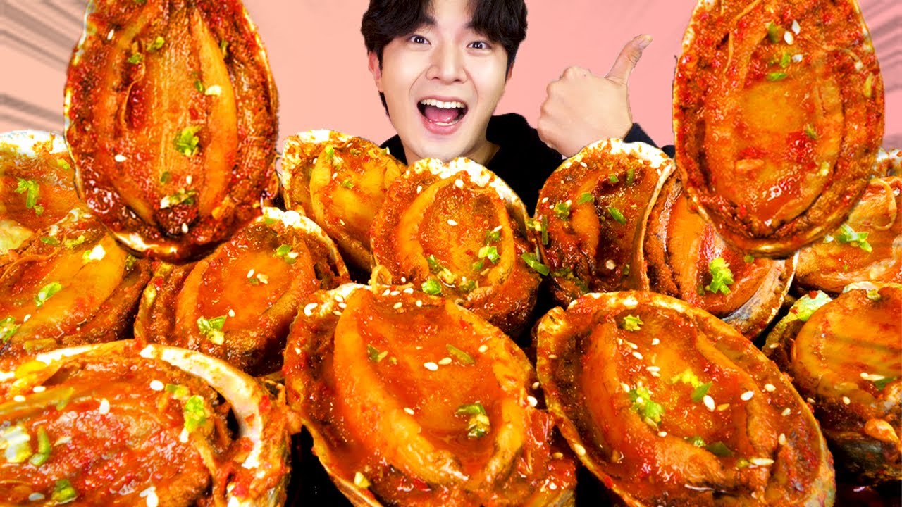 MUKBANG ASMRㅣAmazing! Raw Giant Abalone Spicy Steamed Eat🔥Korean ...