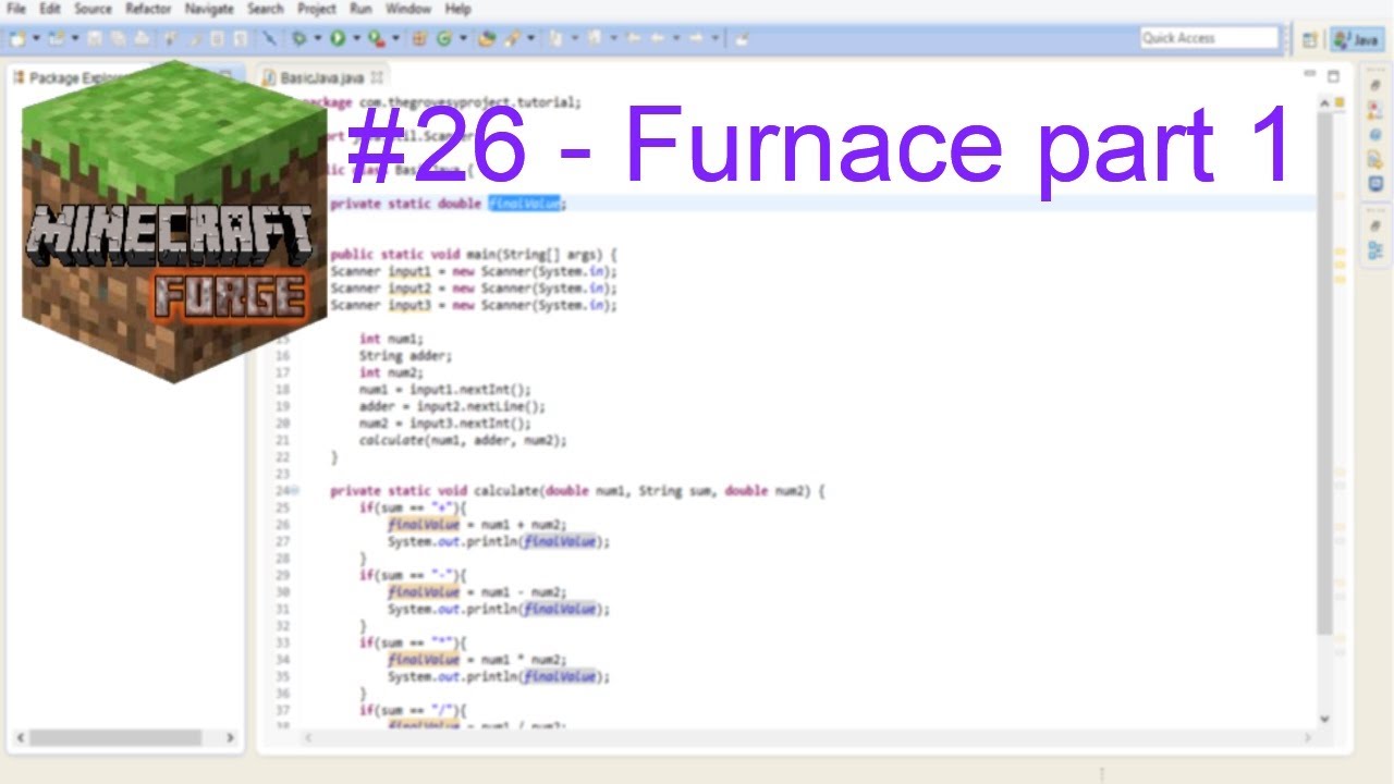 Minecraft forge modding 1.7.X - Custom Furnace part 1 - YouTube